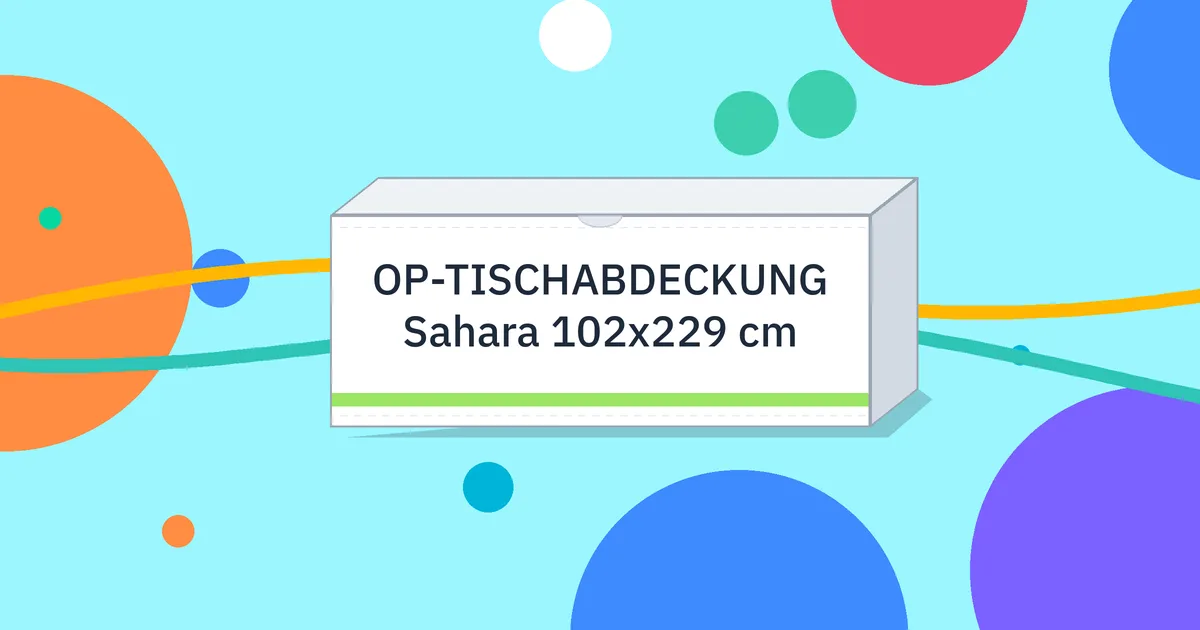 Symbolbild: Packung mit der Aufschrift OP-TISCHABDECKUNG Sahara 102x229 cm (PZN 01553712) – Verfügbarkeit und Bezug in Apotheken in Frankfurt am Main