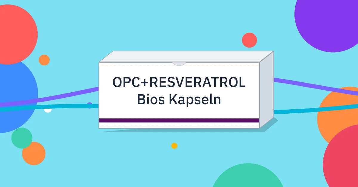 Symbolbild: Packung mit der Aufschrift OPC+RESVERATROL Bios Kapseln (PZN 07072497) – Verfügbarkeit und Bezug in Apotheken in Frankfurt am Main