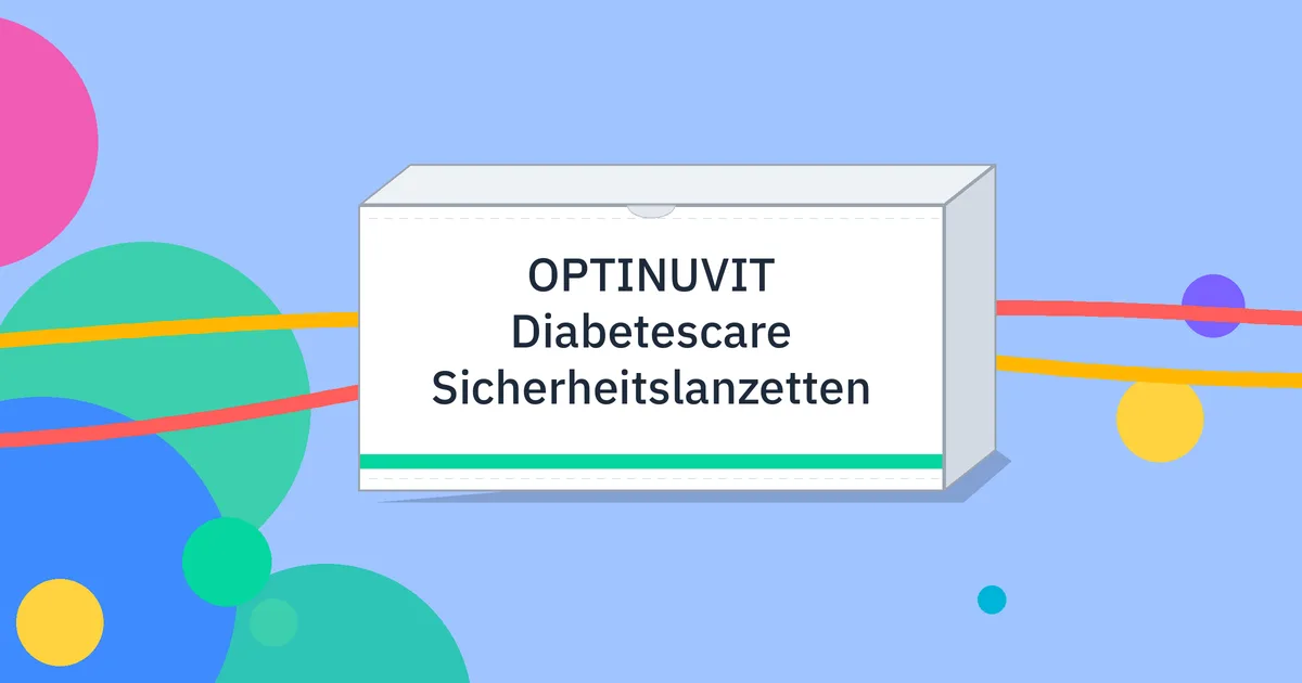 Symbolbild: Packung mit der Aufschrift OPTINUVIT Diabetescare Sicherheitslanzetten (PZN 19817198) – Verfügbarkeit und Bezug in Apotheken in Frankfurt am Main