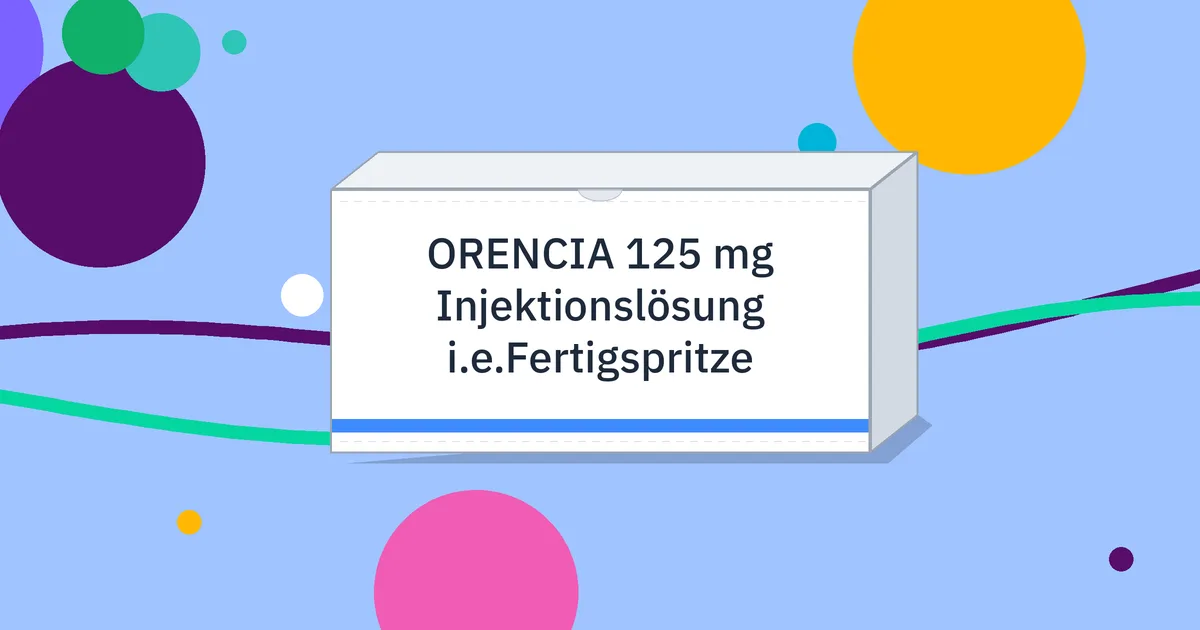 Symbolbild: Packung mit der Aufschrift ORENCIA 125 mg Injektionslösung i.e.Fertigspritze (PZN 16011000) – Verfügbarkeit und Bezug in Apotheken in Frankfurt am Main