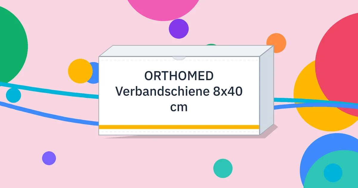 Symbolbild: Packung mit der Aufschrift ORTHOMED Verbandschiene 8x40 cm (PZN 03382396) – Verfügbarkeit und Bezug in Apotheken in Frankfurt am Main