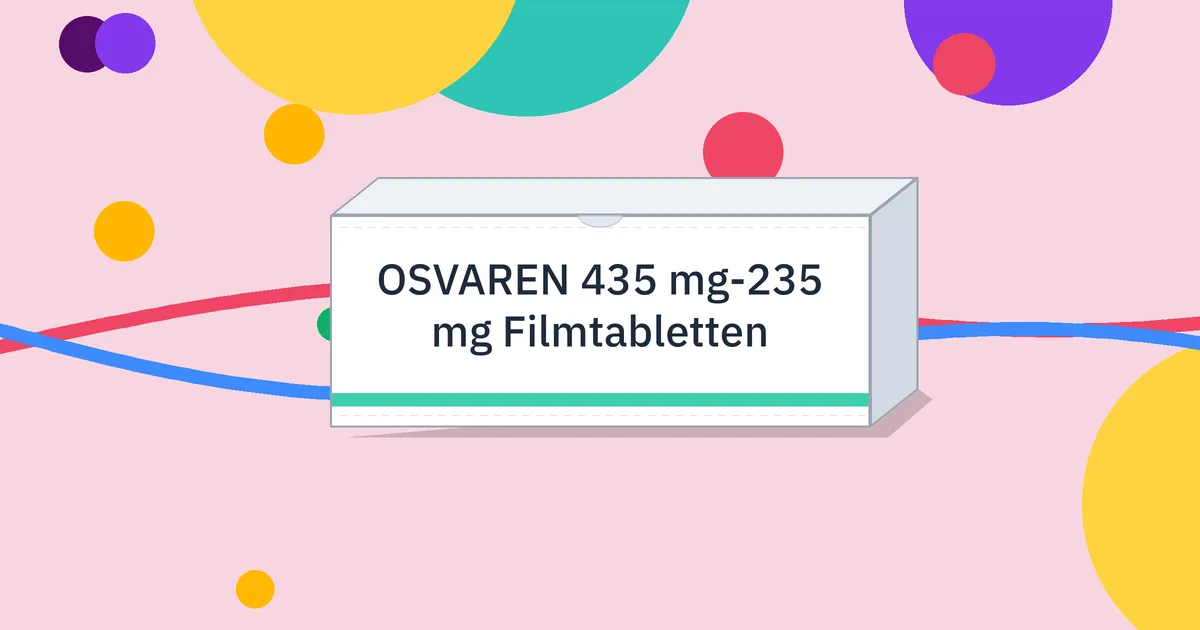 Symbolbild: Packung mit der Aufschrift OSVAREN 435 mg-235 mg Filmtabletten (PZN 18081424) – Verfügbarkeit und Bezug in Apotheken in Frankfurt am Main