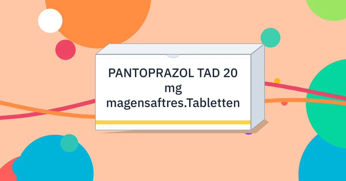 Symbolbild: Packung mit der Aufschrift PANTOPRAZOL TAD 20 mg magensaftres.Tabletten (PZN 07362918) – Verfügbarkeit und Bezug in Apotheken in Frankfurt am Main