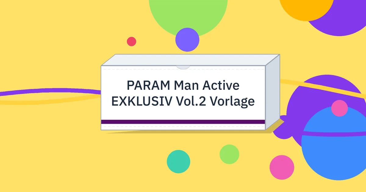 Symbolbild: Packung mit der Aufschrift PARAM Man Active EXKLUSIV Vol.2 Vorlage (PZN 19203711) – Verfügbarkeit und Bezug in Apotheken in Frankfurt am Main