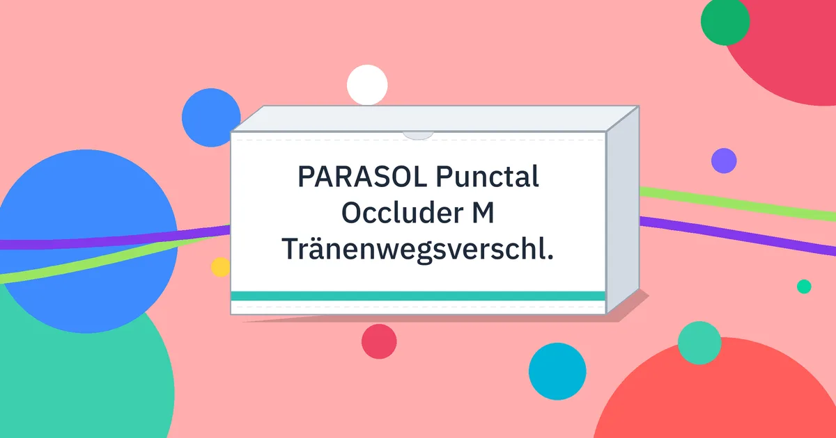 Symbolbild: Packung mit der Aufschrift PARASOL Punctal Occluder M Tränenwegsverschl. (PZN 05354174) – Verfügbarkeit und Bezug in Apotheken in Frankfurt am Main