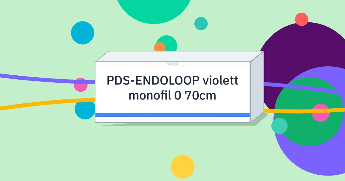 Symbolbild: Packung mit der Aufschrift PDS-ENDOLOOP violett monofil 0 70cm (PZN 16253648) – Verfügbarkeit und Bezug in Apotheken in Frankfurt am Main