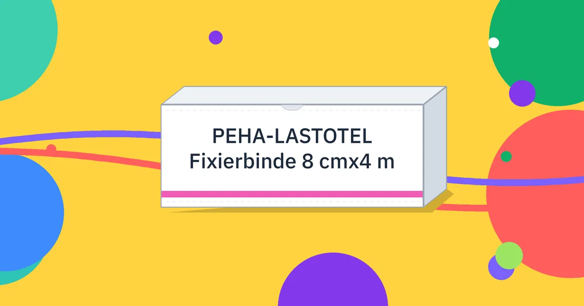 Symbolbild: Packung mit der Aufschrift PEHA-LASTOTEL Fixierbinde 8 cmx4 m (PZN 19229679) – Verfügbarkeit und Bezug in Apotheken in Frankfurt am Main