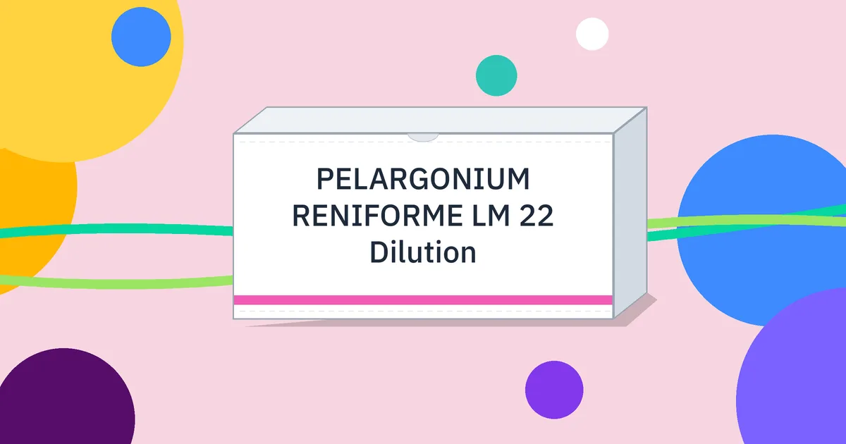 Symbolbild: Packung mit der Aufschrift PELARGONIUM RENIFORME LM 22 Dilution (PZN 13633379) – Verfügbarkeit und Bezug in Apotheken in Frankfurt am Main
