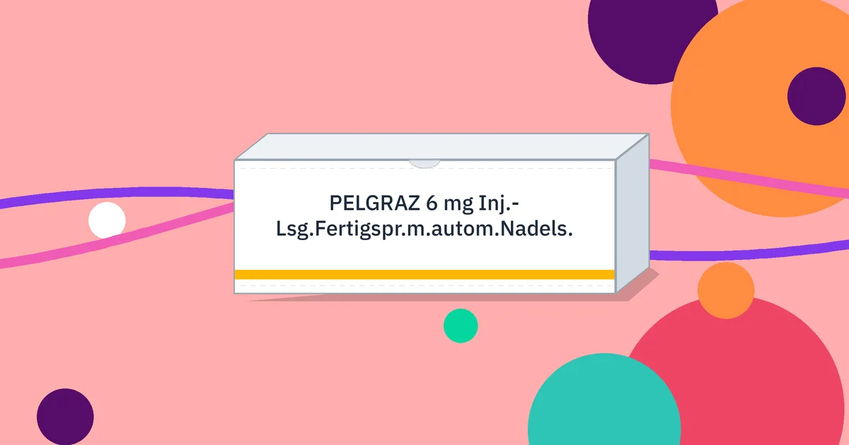 Symbolbild: Packung mit der Aufschrift PELGRAZ 6 mg Inj.-Lsg.Fertigspr.m.autom.Nadels. (PZN 14327874) – Verfügbarkeit und Bezug in Apotheken in Frankfurt am Main