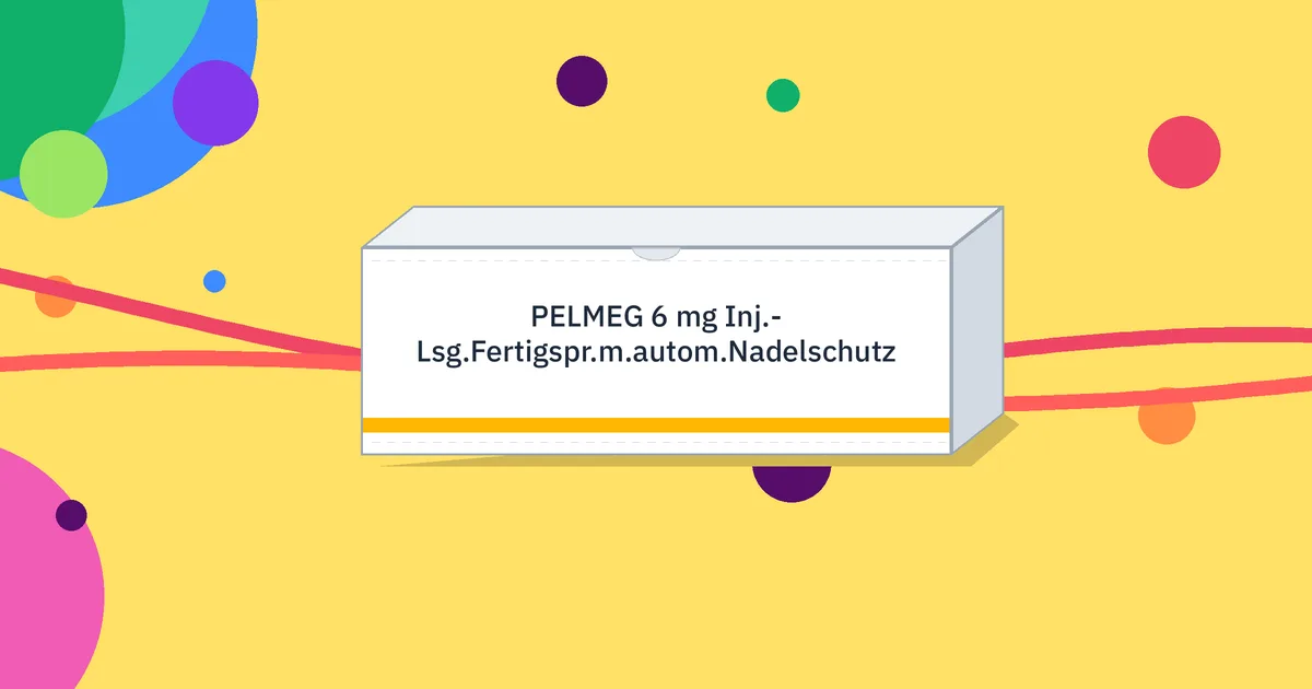 Symbolbild: Packung mit der Aufschrift PELMEG 6 mg Inj.-Lsg.Fertigspr.m.autom.Nadelschutz (PZN 18750664) – Verfügbarkeit und Bezug in Apotheken in Frankfurt am Main
