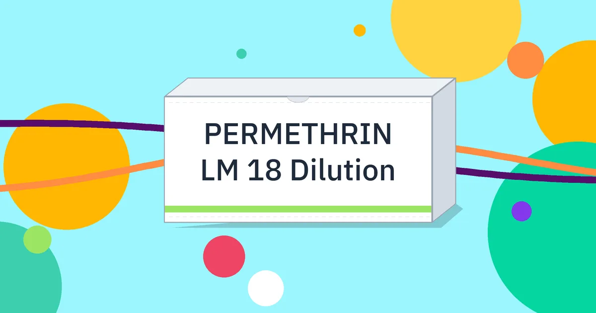 Symbolbild: Packung mit der Aufschrift PERMETHRIN LM 18 Dilution (PZN 13635645) – Verfügbarkeit und Bezug in Apotheken in Frankfurt am Main