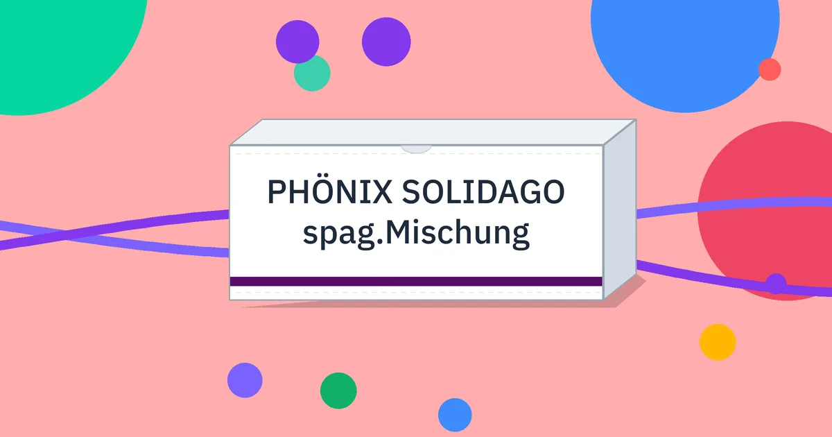 Symbolbild: Packung mit der Aufschrift PHÖNIX SOLIDAGO spag.Mischung (PZN 04223725) – Verfügbarkeit und Bezug in Apotheken in Frankfurt am Main
