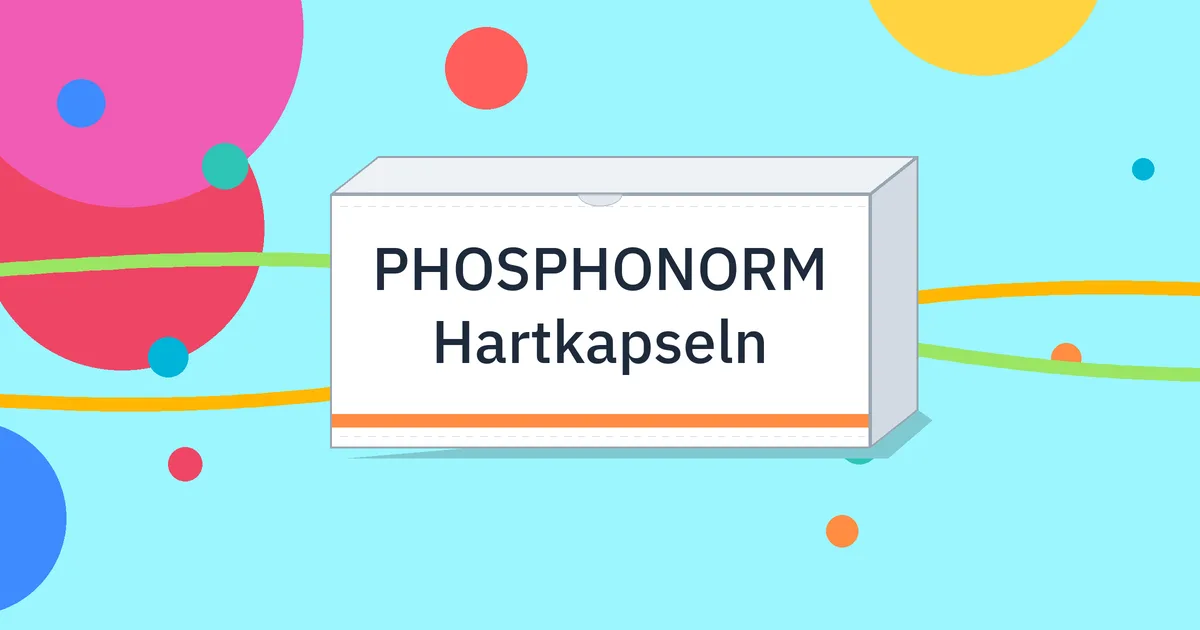Symbolbild: Packung mit der Aufschrift PHOSPHONORM Hartkapseln (PZN 02358177) – Verfügbarkeit und Bezug in Apotheken in Frankfurt am Main