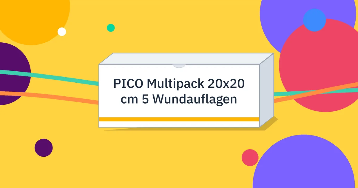 Symbolbild: Packung mit der Aufschrift PICO Multipack 20x20 cm 5 Wundauflagen (PZN 13355331) – Verfügbarkeit und Bezug in Apotheken in Frankfurt am Main
