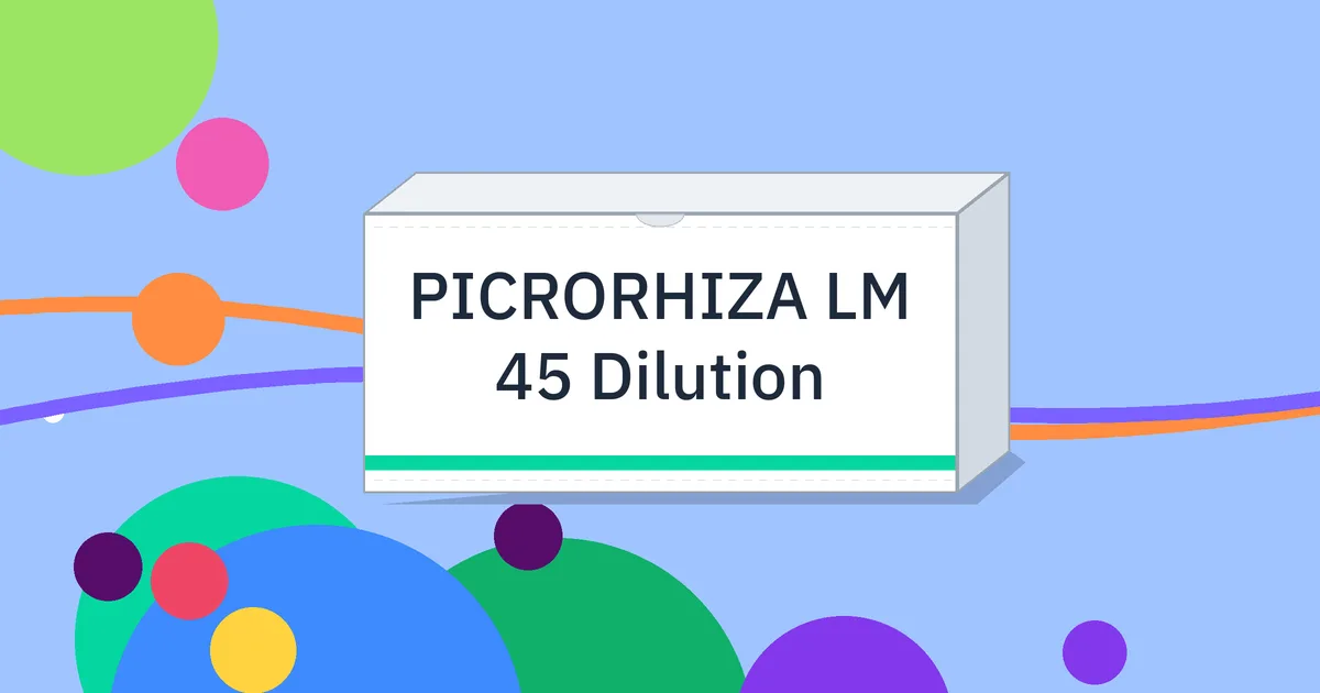 Symbolbild: Packung mit der Aufschrift PICRORHIZA LM 45 Dilution (PZN 13641829) – Verfügbarkeit und Bezug in Apotheken in Frankfurt am Main