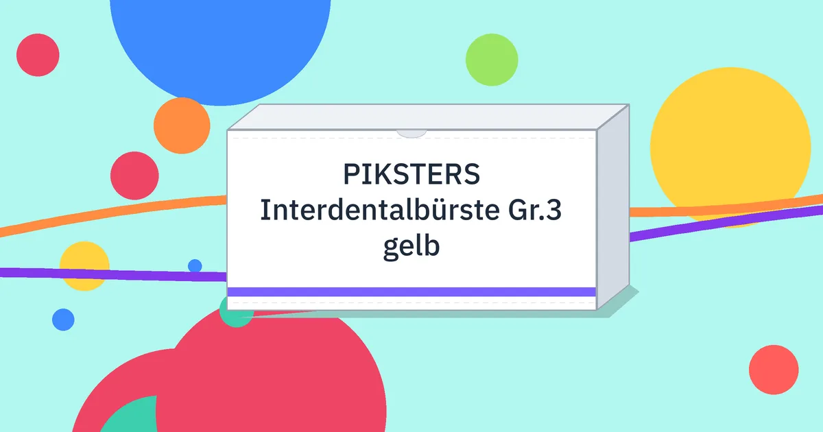Symbolbild: Packung mit der Aufschrift PIKSTERS Interdentalbürste Gr.3 gelb (PZN 17593240) – Verfügbarkeit und Bezug in Apotheken in Frankfurt am Main