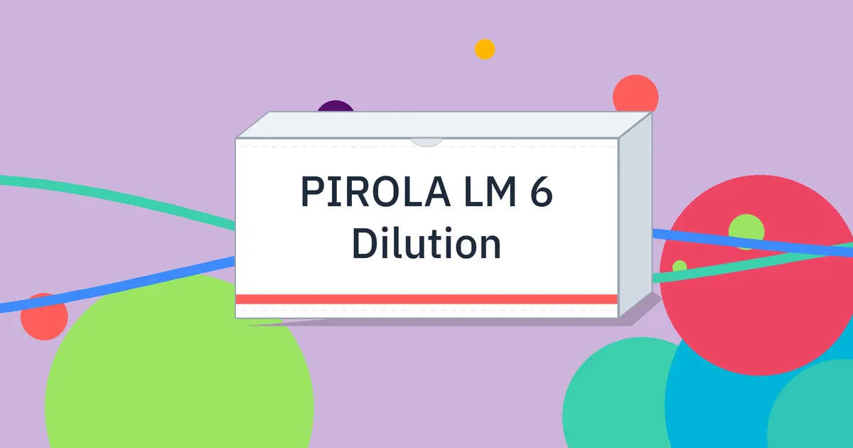 Symbolbild: Packung mit der Aufschrift PIROLA LM 6 Dilution (PZN 13645218) – Verfügbarkeit und Bezug in Apotheken in Frankfurt am Main