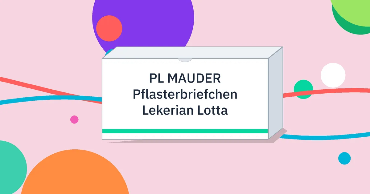 Symbolbild: Packung mit der Aufschrift PL MAUDER Pflasterbriefchen Lekerian Lotta (PZN 19647632) – Verfügbarkeit und Bezug in Apotheken in Frankfurt am Main