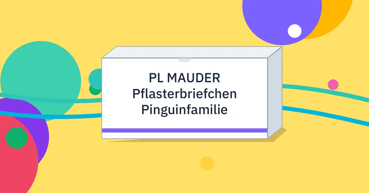 Symbolbild: Packung mit der Aufschrift PL MAUDER Pflasterbriefchen Pinguinfamilie (PZN 19435456) – Verfügbarkeit und Bezug in Apotheken in Frankfurt am Main