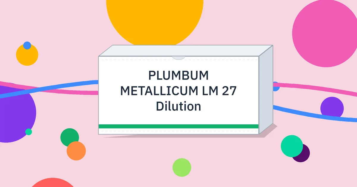 Symbolbild: Packung mit der Aufschrift PLUMBUM METALLICUM LM 27 Dilution (PZN 13041294) – Verfügbarkeit und Bezug in Apotheken in Frankfurt am Main