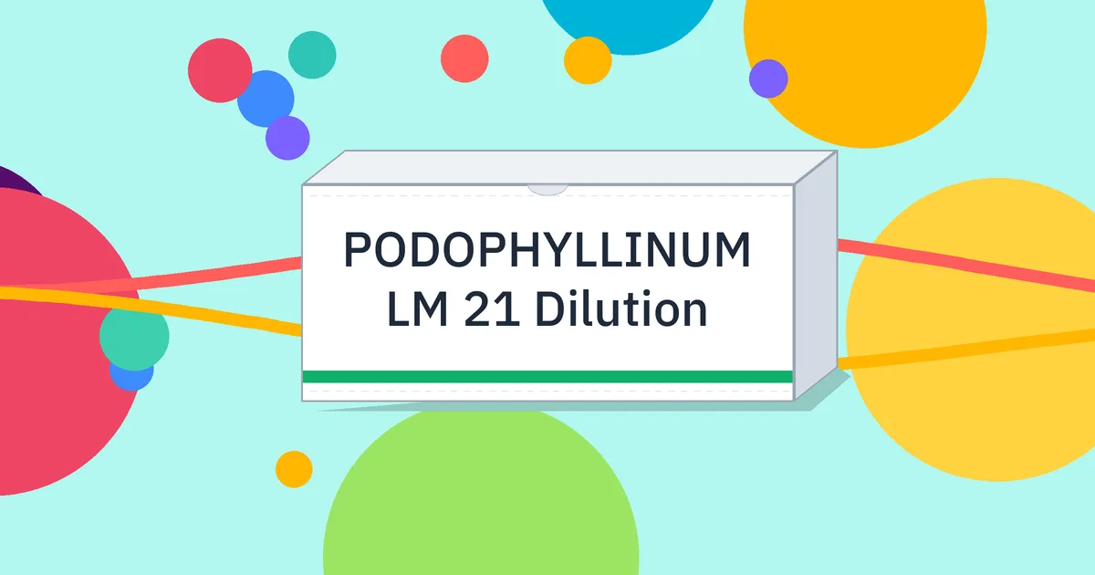 Symbolbild: Packung mit der Aufschrift PODOPHYLLINUM LM 21 Dilution (PZN 13661111) – Verfügbarkeit und Bezug in Apotheken in Frankfurt am Main