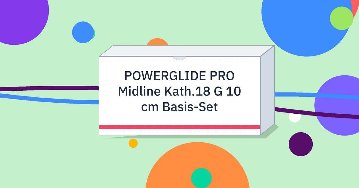 Symbolbild: Packung mit der Aufschrift POWERGLIDE PRO Midline Kath.18 G 10 cm Basis-Set (PZN 17151157) – Verfügbarkeit und Bezug in Apotheken in Frankfurt am Main