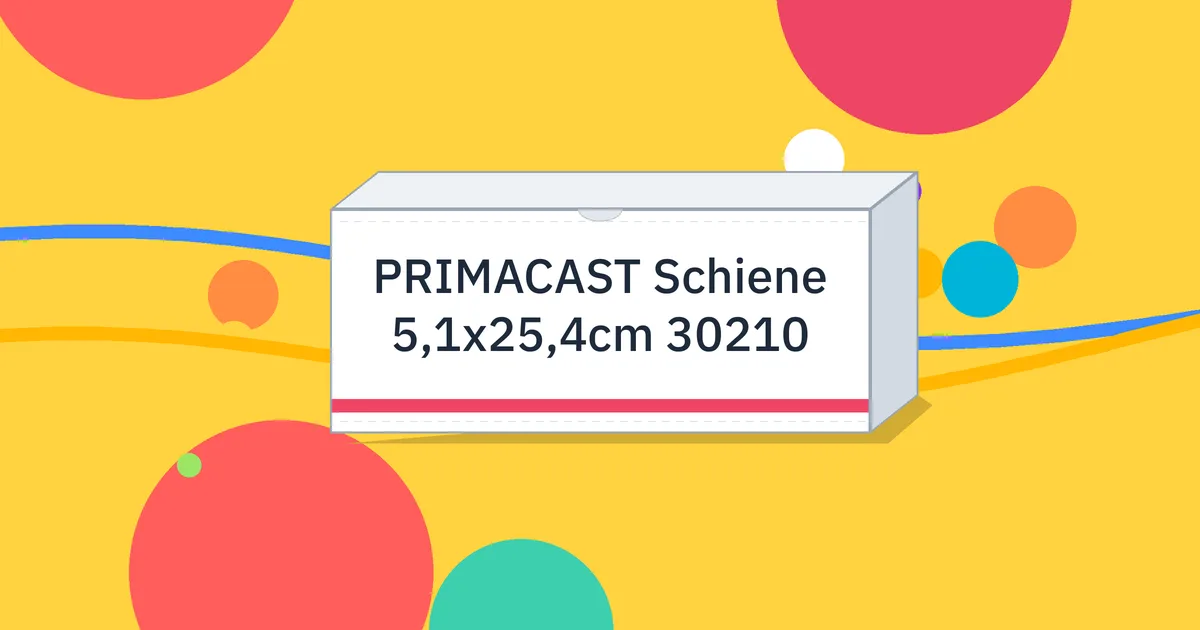 Symbolbild: Packung mit der Aufschrift PRIMACAST Schiene 5,1x25,4cm 30210 (PZN 00666012) – Verfügbarkeit und Bezug in Apotheken in Frankfurt am Main