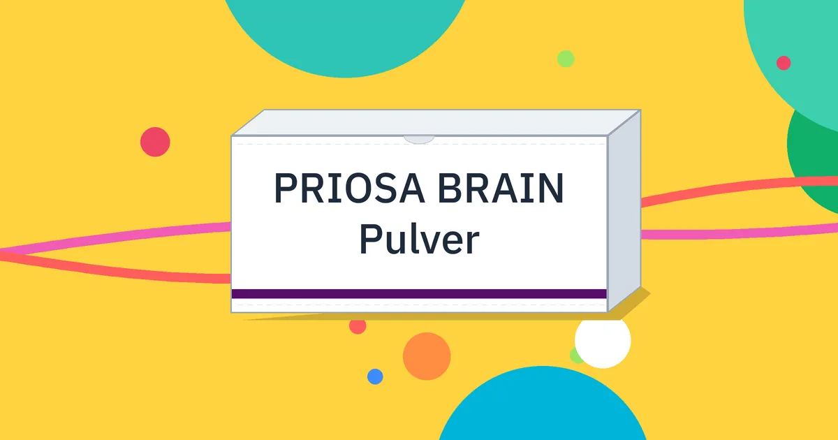 Symbolbild: Packung mit der Aufschrift PRIOSA BRAIN Pulver (PZN 18409557) – Verfügbarkeit und Bezug in Apotheken in Frankfurt am Main