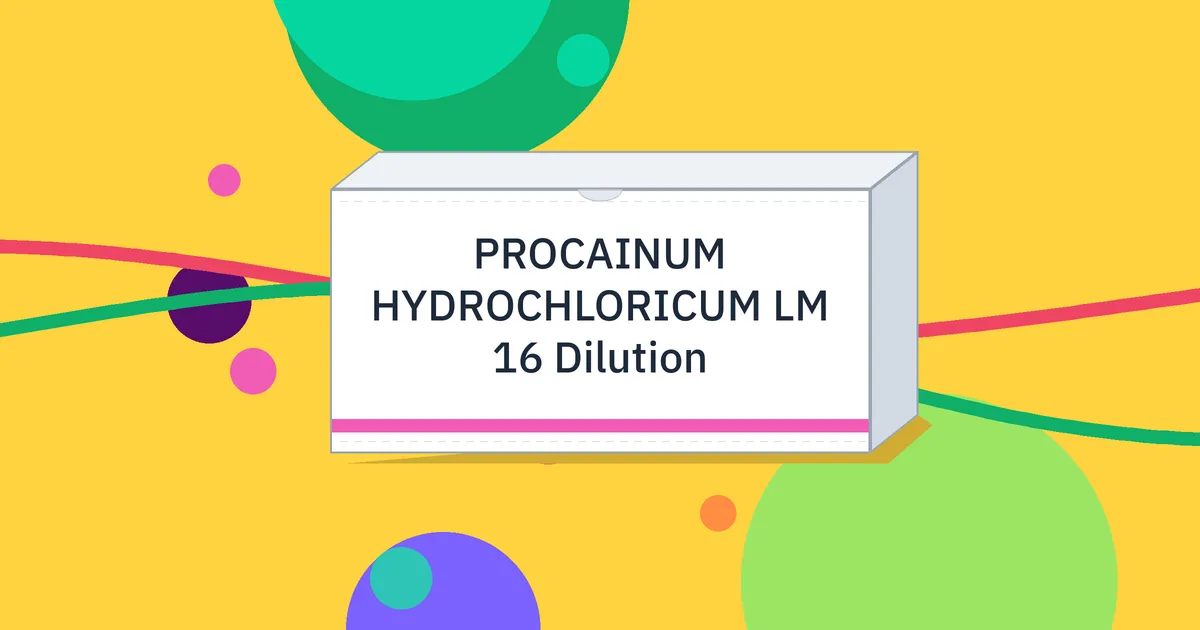 Symbolbild: Packung mit der Aufschrift PROCAINUM HYDROCHLORICUM LM 16 Dilution (PZN 13668490) – Verfügbarkeit und Bezug in Apotheken in Frankfurt am Main