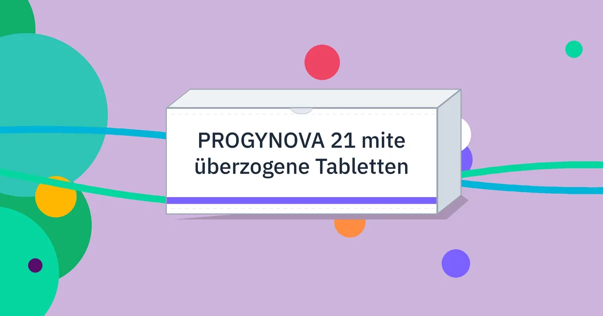 Symbolbild: Packung mit der Aufschrift PROGYNOVA 21 mite überzogene Tabletten (PZN 01316107) – Verfügbarkeit und Bezug in Apotheken in Frankfurt am Main