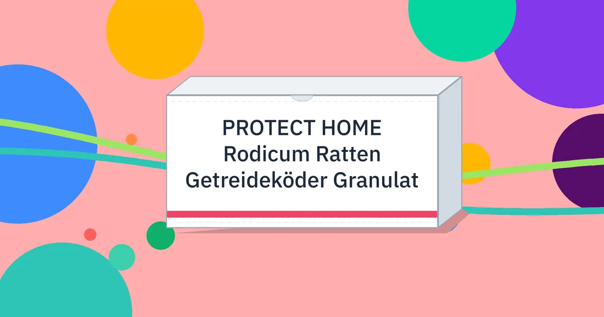 Symbolbild: Packung mit der Aufschrift PROTECT HOME Rodicum Ratten Getreideköder Granulat (PZN 13753681) – Verfügbarkeit und Bezug in Apotheken in Frankfurt am Main