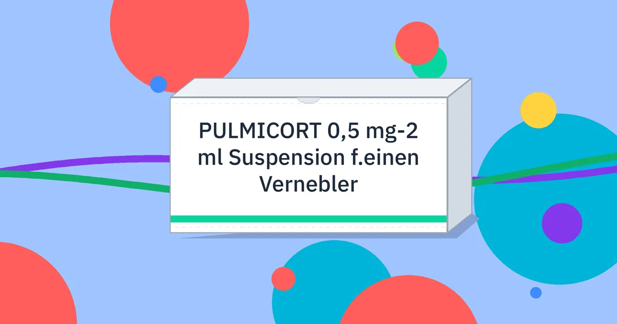 Symbolbild: Packung mit der Aufschrift PULMICORT 0,5 mg-2 ml Suspension f.einen Vernebler (PZN 02018725) – Verfügbarkeit und Bezug in Apotheken in Frankfurt am Main