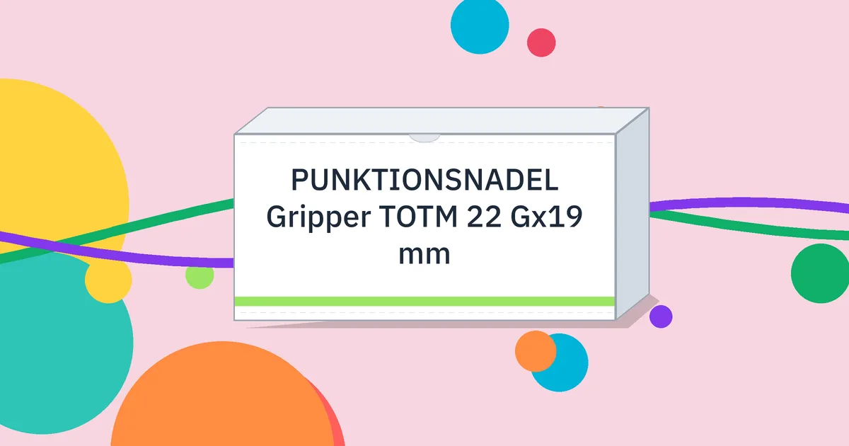 Symbolbild: Packung mit der Aufschrift PUNKTIONSNADEL Gripper TOTM 22 Gx19 mm (PZN 09422091) – Verfügbarkeit und Bezug in Apotheken in Frankfurt am Main