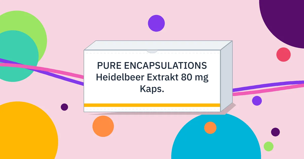 Symbolbild: Packung mit der Aufschrift PURE ENCAPSULATIONS Heidelbeer Extrakt 80 mg Kaps. (PZN 05131988) – Verfügbarkeit und Bezug in Apotheken in Frankfurt am Main