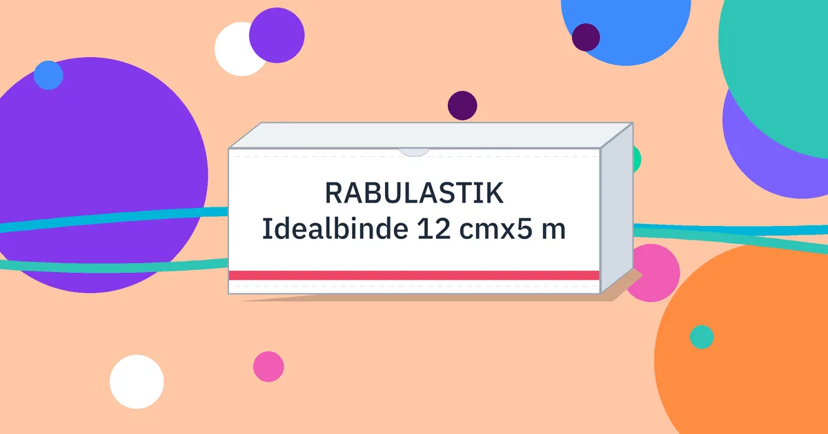 Symbolbild: Packung mit der Aufschrift RABULASTIK Idealbinde 12 cmx5 m (PZN 14382867) – Verfügbarkeit und Bezug in Apotheken in Frankfurt am Main