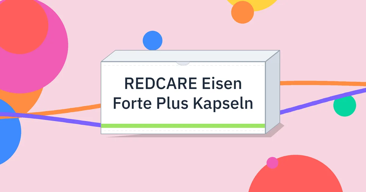 Symbolbild: Packung mit der Aufschrift REDCARE Eisen Forte Plus Kapseln (PZN 19550996) – Verfügbarkeit und Bezug in Apotheken in Frankfurt am Main