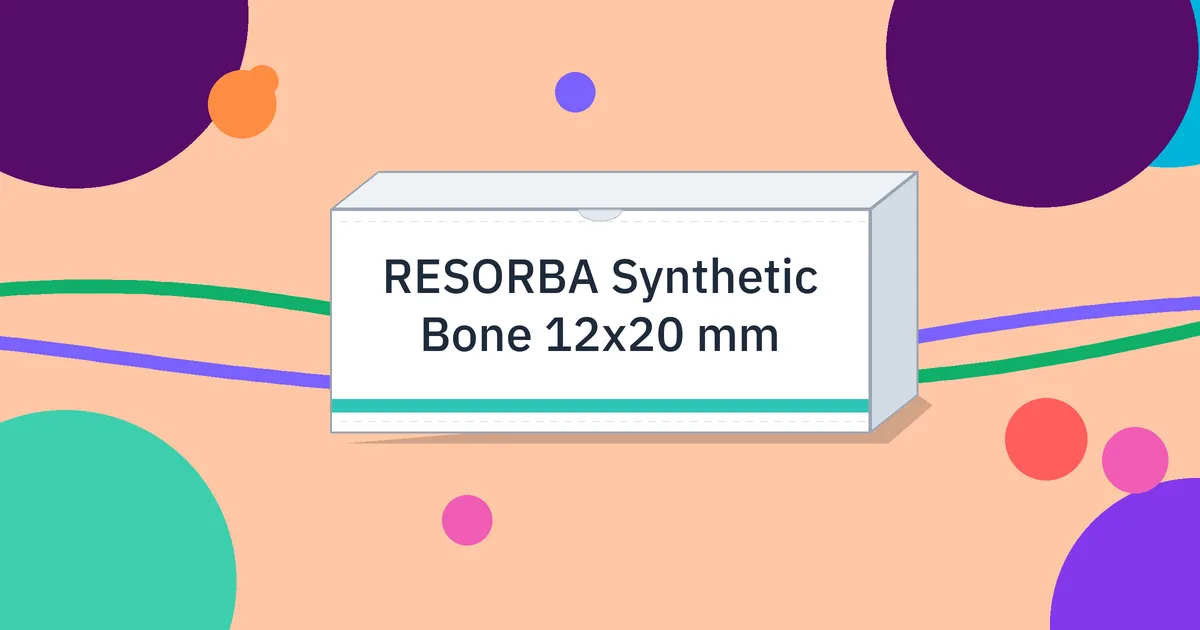 Symbolbild: Packung mit der Aufschrift RESORBA Synthetic Bone 12x20 mm (PZN 16857257) – Verfügbarkeit und Bezug in Apotheken in Frankfurt am Main