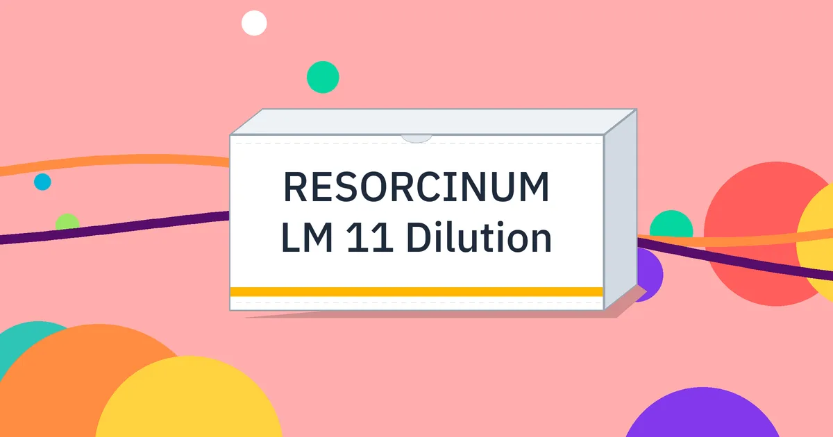 Symbolbild: Packung mit der Aufschrift RESORCINUM LM 11 Dilution (PZN 13047121) – Verfügbarkeit und Bezug in Apotheken in Frankfurt am Main