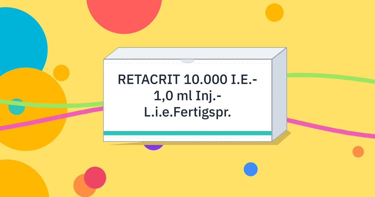Symbolbild: Packung mit der Aufschrift RETACRIT 10.000 I.E.-1,0 ml Inj.-L.i.e.Fertigspr. (PZN 19132767) – Verfügbarkeit und Bezug in Apotheken in Frankfurt am Main