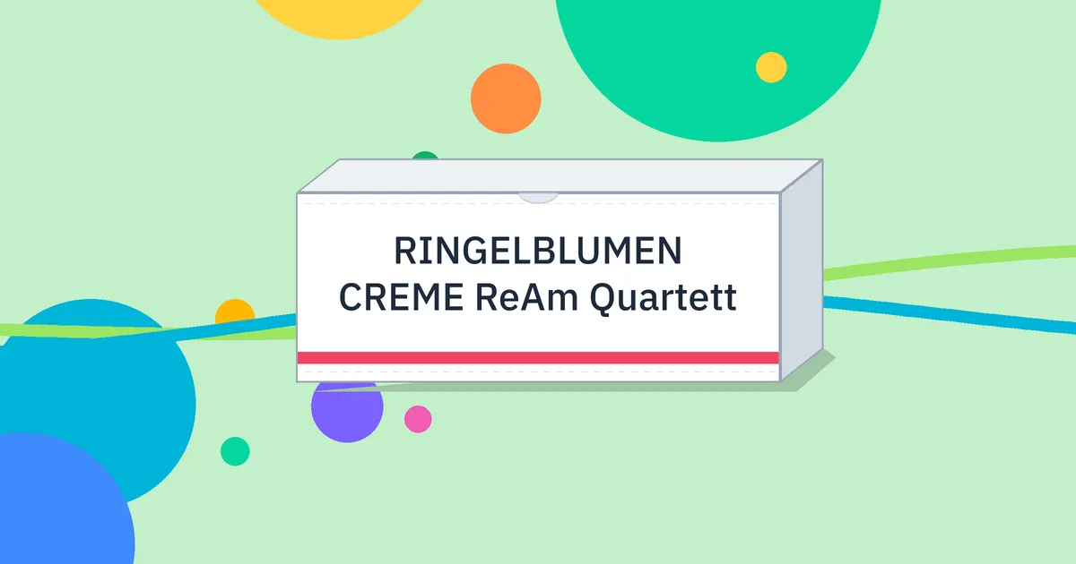 Symbolbild: Packung mit der Aufschrift RINGELBLUMEN CREME ReAm Quartett (PZN 09229632) – Verfügbarkeit und Bezug in Apotheken in Frankfurt am Main