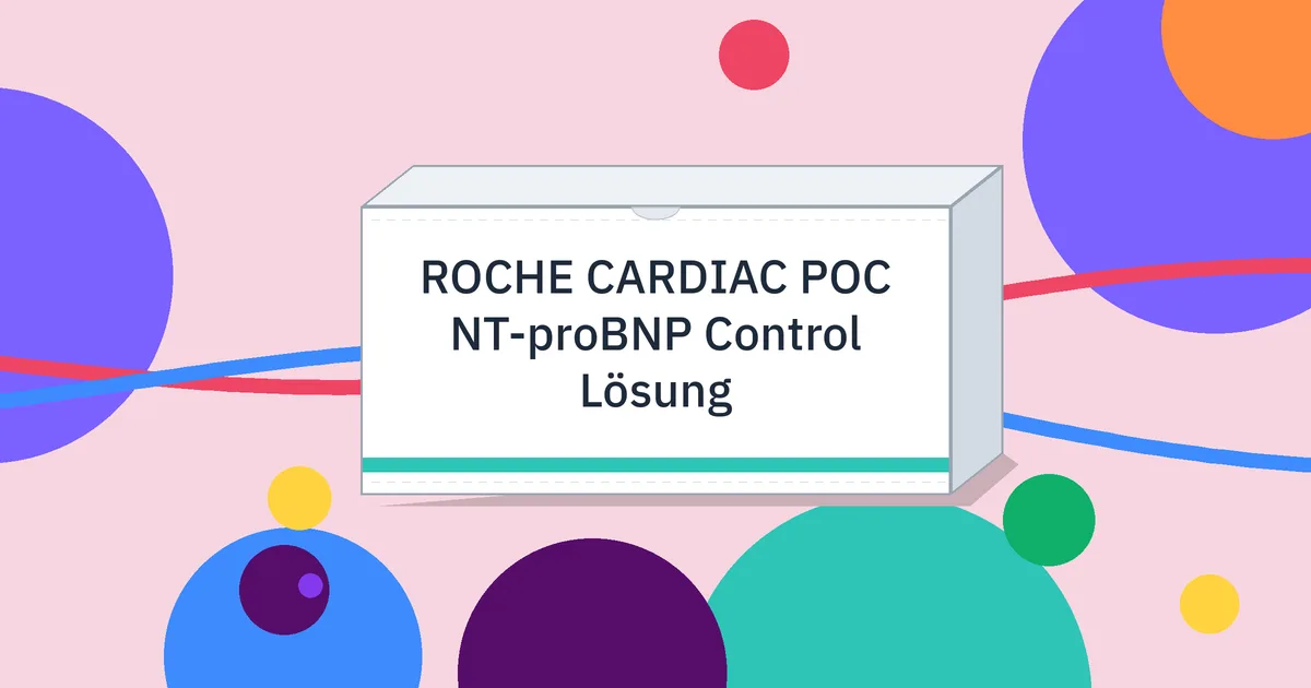 Symbolbild: Packung mit der Aufschrift ROCHE CARDIAC POC NT-proBNP Control Lösung (PZN 18391969) – Verfügbarkeit und Bezug in Apotheken in Frankfurt am Main
