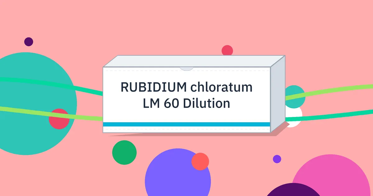 Symbolbild: Packung mit der Aufschrift RUBIDIUM chloratum LM 60 Dilution (PZN 13172085) – Verfügbarkeit und Bezug in Apotheken in Frankfurt am Main
