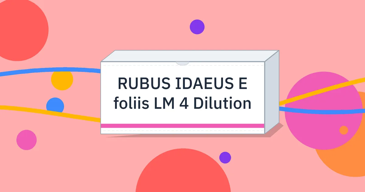 Symbolbild: Packung mit der Aufschrift RUBUS IDAEUS E foliis LM 4 Dilution (PZN 13681438) – Verfügbarkeit und Bezug in Apotheken in Frankfurt am Main
