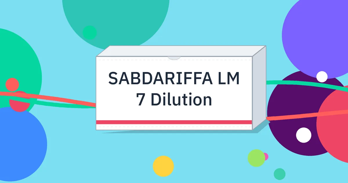 Symbolbild: Packung mit der Aufschrift SABDARIFFA LM 7 Dilution (PZN 13175362) – Verfügbarkeit und Bezug in Apotheken in Frankfurt am Main
