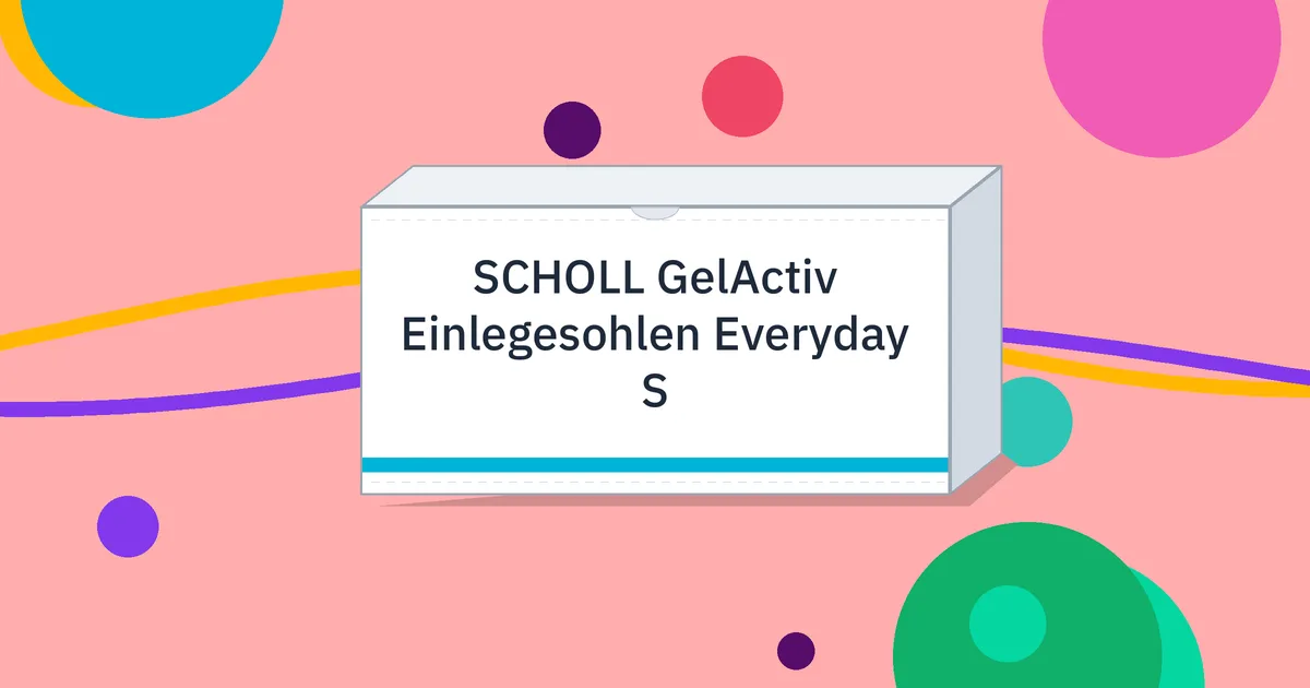 Symbolbild: Packung mit der Aufschrift SCHOLL GelActiv Einlegesohlen Everyday S (PZN 20776932) – Verfügbarkeit und Bezug in Apotheken in Frankfurt am Main