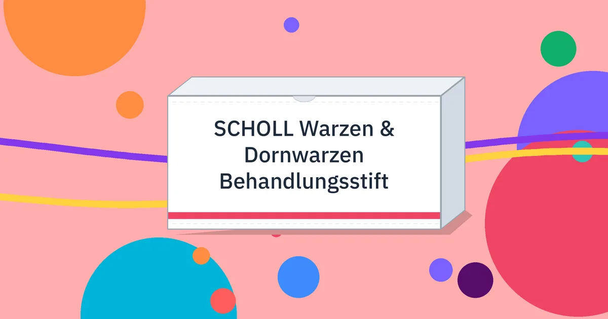 Symbolbild: Packung mit der Aufschrift SCHOLL Warzen & Dornwarzen Behandlungsstift (PZN 18296478) – Verfügbarkeit und Bezug in Apotheken in Frankfurt am Main
