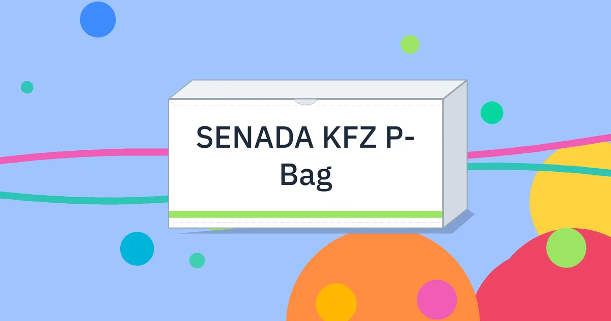 Symbolbild: Packung mit der Aufschrift SENADA KFZ P-Bag (PZN 06786970) – Verfügbarkeit und Bezug in Apotheken in Frankfurt am Main