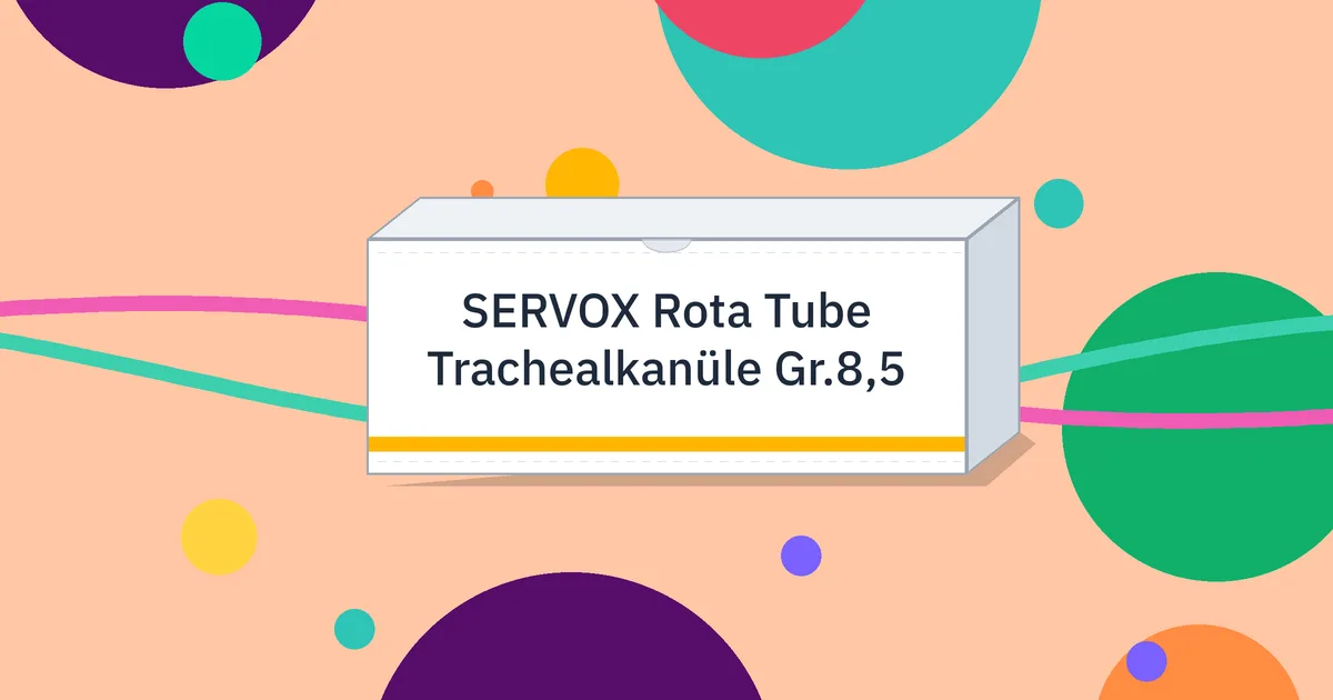 Symbolbild: Packung mit der Aufschrift SERVOX Rota Tube Trachealkanüle Gr.8,5 (PZN 09332962) – Verfügbarkeit und Bezug in Apotheken in Frankfurt am Main