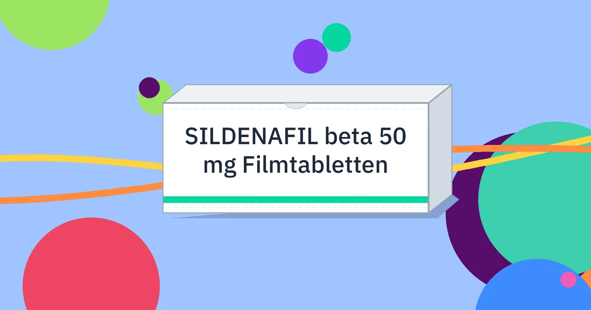 Symbolbild: Packung mit der Aufschrift SILDENAFIL beta 50 mg Filmtabletten (PZN 14242965) – Verfügbarkeit und Bezug in Apotheken in Frankfurt am Main