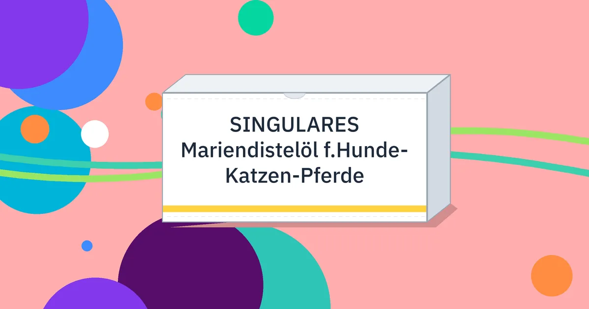 Symbolbild: Packung mit der Aufschrift SINGULARES Mariendistelöl f.Hunde-Katzen-Pferde (PZN 18487511) – Verfügbarkeit und Bezug in Apotheken in Frankfurt am Main